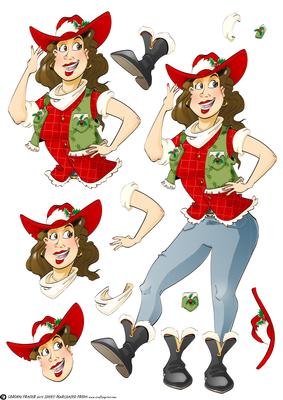 Christmas Line Dancer Lady Decoupage Sheet - CUP590336_437 | Craftsuprint