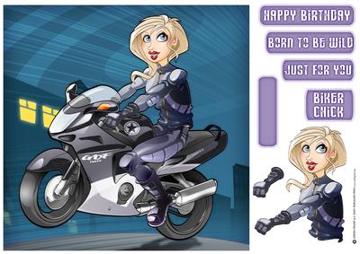 Biker Chick Night Quick Card 8x8 - CUP636838_437 | Craftsuprint