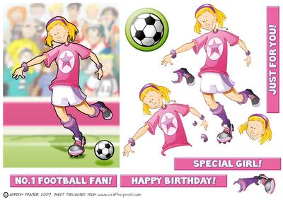 Pink and Purple Football Girl. - CUP69936_437 | Craftsuprint