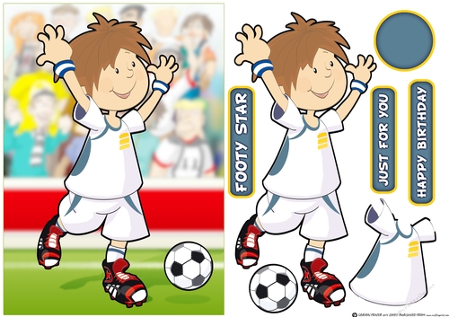 Mini Footballer Dude White and Blue - CUP728239_437 | Craftsuprint