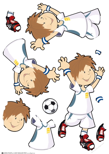 Mini Footballer Dude White and Blue Decoupage Sheet - CUP737676_437 ...
