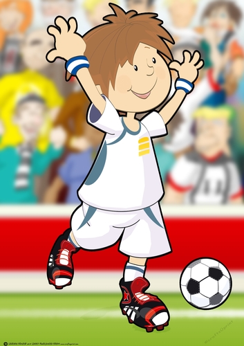 Mini Footballer Dude White and Blue A4 - CUP741222_437 | Craftsuprint