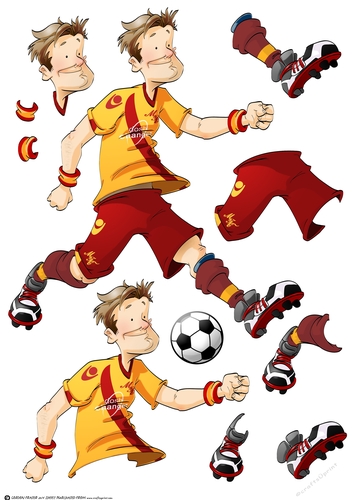 Football Dude Yellow and Red Decoupage Sheet - CUP752288_437 | Craftsuprint