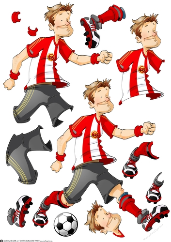Football Dude Red, White and Yellow Decoupage Sheet - CUP758632_437 ...
