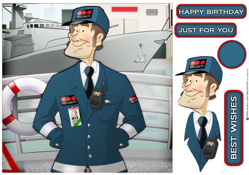 Security Guard Dude 8x8 Quick Card - CUP758635_437 | Craftsuprint