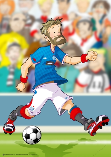 Football Dude Blue and White Beard A4 - CUP792070_437 | Craftsuprint