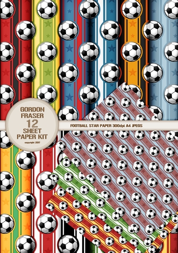 Football Stars 12 Sheet Paper Kit - CUP793117_437 | Craftsuprint