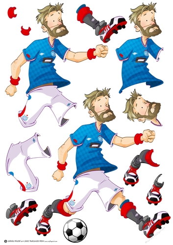 Football Dude Blue and White Beard Decoupage Sheet - CUP793652_437 ...