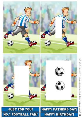 Football Dude Blue Inverted Pyramid. - CUP85510_437 | Craftsuprint