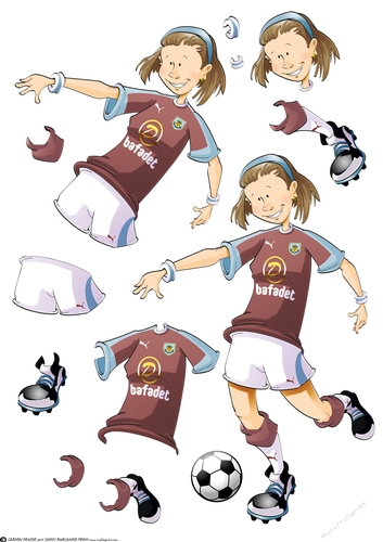 Football Dudess (Blue and Maroon) Decoupage - CUP894143_437 | Craftsuprint