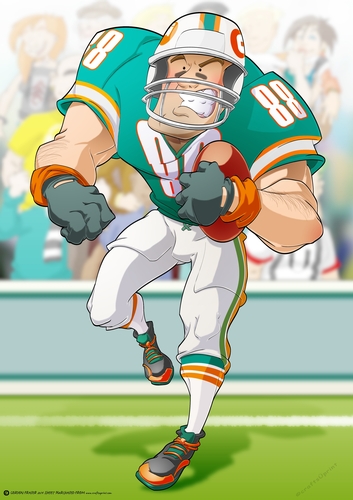 American Football Dude (Aqua and Orange) A4 - CUP928988_437 | Craftsuprint