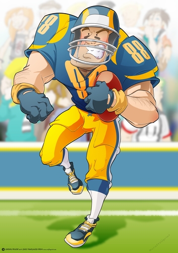 American Football Dude (Blue and Yellow) A4 - CUP929210_437 | Craftsuprint