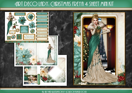 Art Deco Lady Freya Christmas 4 Sheet Mini Kit AQUA - CUP937402_437 ...