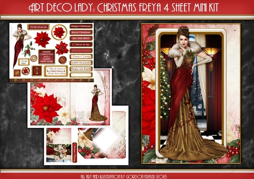 Art Deco Lady Freya Christmas 4 Sheet Mini Kit RED - CUP937413_437 ...