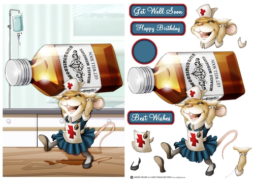 Nurse Mouse Get Well Soon - CUP945001_437 | Craftsuprint