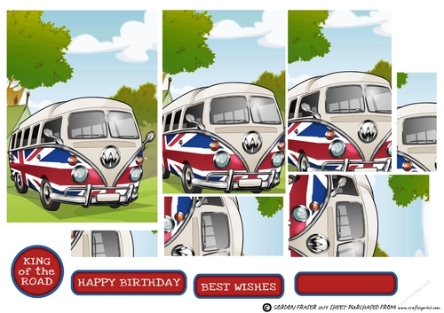 Camper Van Union Jack Pyramid - CUP957885_437 | Craftsuprint
