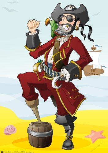 Pirate Dude Red A4 - CUP958975_437 | Craftsuprint