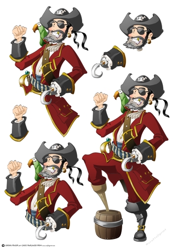 Pirate Dude Red Decoupage Sheet - CUP960053_437 | Craftsuprint