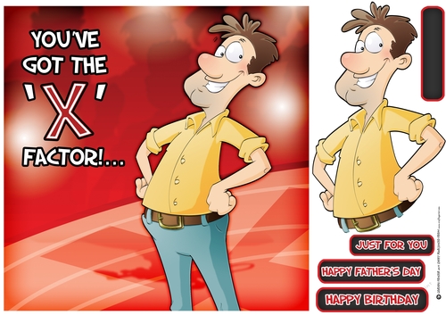 X-Factor Dude 8x8 Quick Card - CUP962792_437 | Craftsuprint