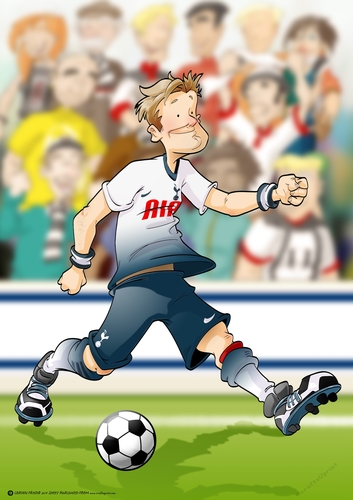 Football Dude White, Blue Fade A4 - CUP964230_437 | Craftsuprint