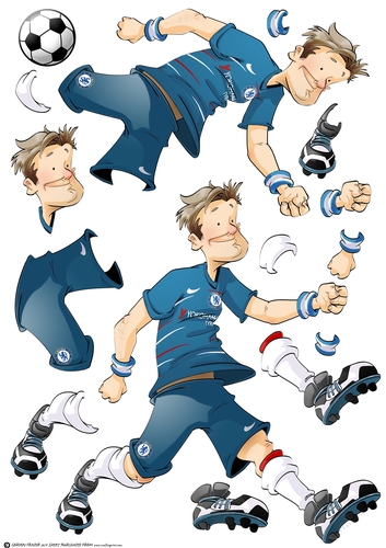 Football Dude Blue, Red and White, Stripes Decoupage Sheet - CUP967298 ...