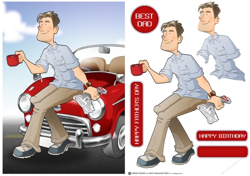 Best Dad Red Car - CUP970004_437 | Craftsuprint