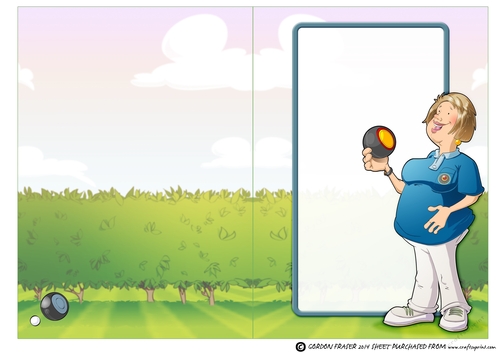 Lawn Bowls Lady 3 Insert - CUP980436_437 | Craftsuprint
