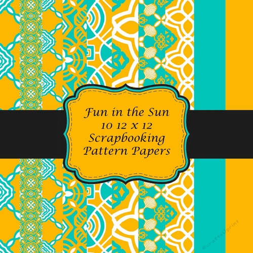 Fun in the Sun Set 01 of 10 12 x 12 Scrapbooking Backing Papers plus 2 ...