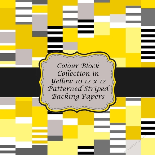 Colour Block Background Collection in Yellow 12 x 12 Striped Patterned ...