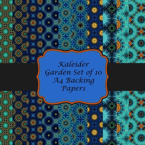 Kaleider Garden Set of 10 A4 Kaleidoscopic Floral Patterned ...