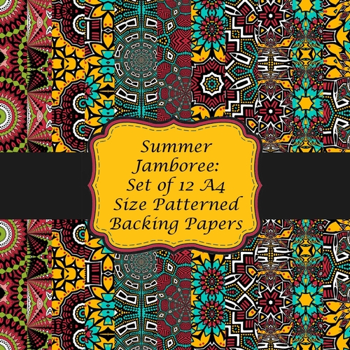 Summer Jamboree: Set of 12 A4 Colourful Abstract Background Papers ...