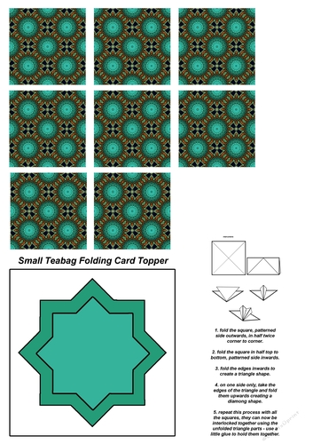 Teabag Folding Card Toppers Kit With Two Folding Cards and Two Sizes ...