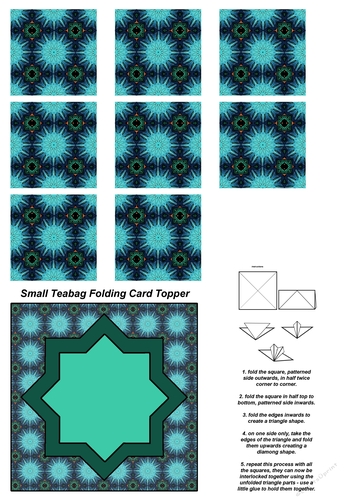 Teabag Folding Card Toppers Kit With Two Folding Cards and Two Sizes ...