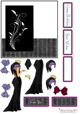 Vintage Lady Decoupage Card - CUP105902_523 | Craftsuprint