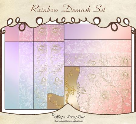 Rainbow Damask Set - CUP161359_523 | Craftsuprint