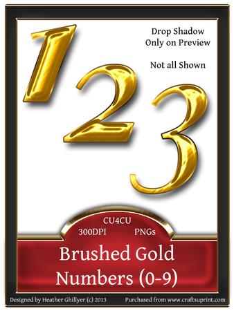 Brushed Gold Numbers - CUP406354_1885 | Craftsuprint