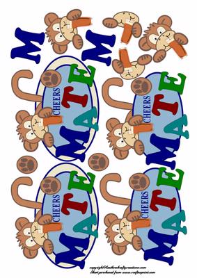 Monkey Cheers Mate - CUP13017_107 | Craftsuprint