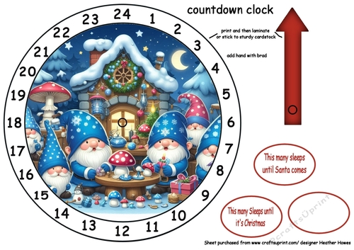 new advent count down clock a Christmas gnomes santas helpers ...