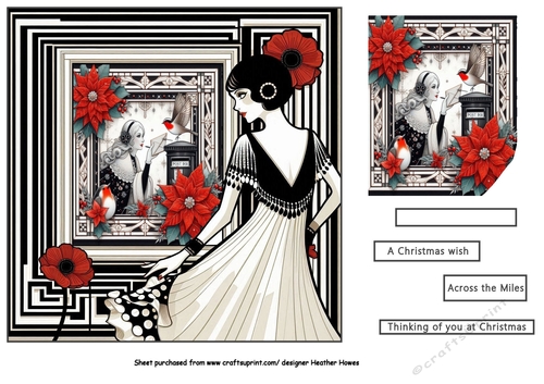 art deco style christmas card 1 - CUP1341959_107 | Craftsuprint