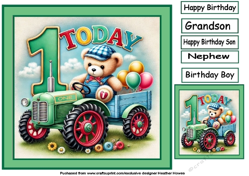 teddy tractor 1 today - CUP1359083_107 | Craftsuprint