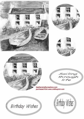 Boats Sketch Topper - CUP13597_107 | Craftsuprint