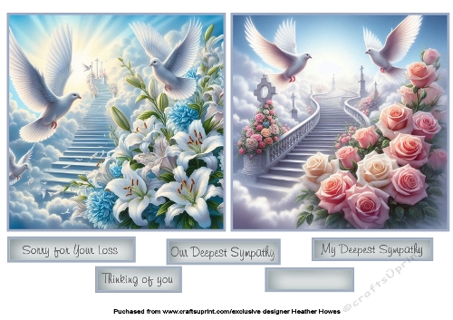 sympathy doves and flowers toppers 1 - CUP1359928_107 | Craftsuprint