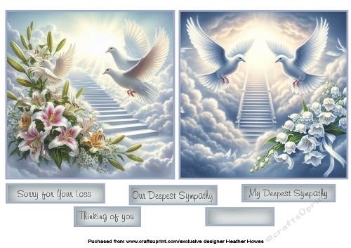 sympathy doves and flowers toppers 2 - CUP1359929_107 | Craftsuprint