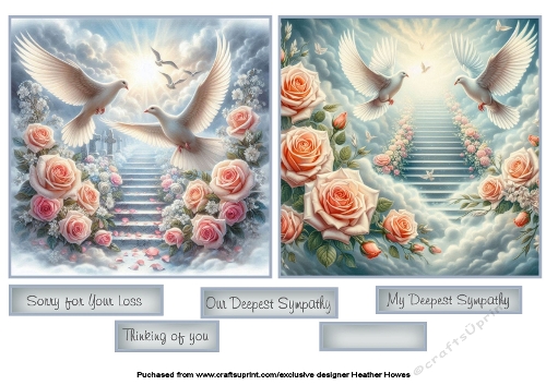 sympathy doves and flowers toppers 5 - CUP1359932_107 | Craftsuprint