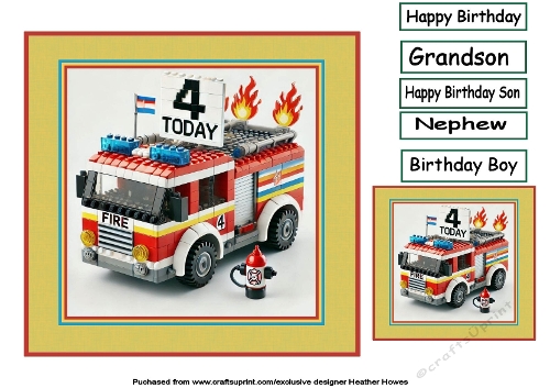 fire engine bricks 4 today - CUP1360523_107 | Craftsuprint