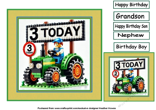 tractor bricks 3 today - CUP1360524_107 | Craftsuprint