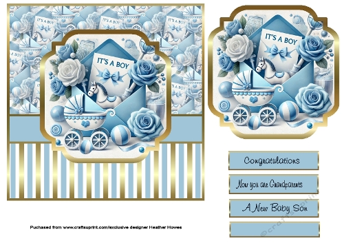 glam baby boy envelope - CUP1362049_107 | Craftsuprint