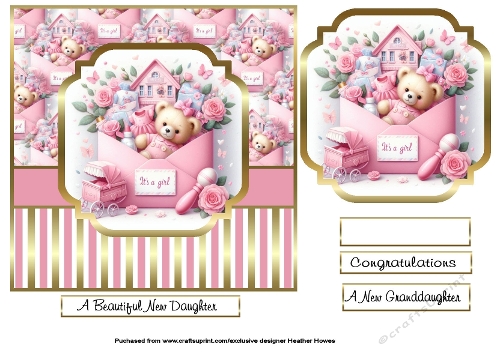 glam baby girl envelope - CUP1362050_107 | Craftsuprint