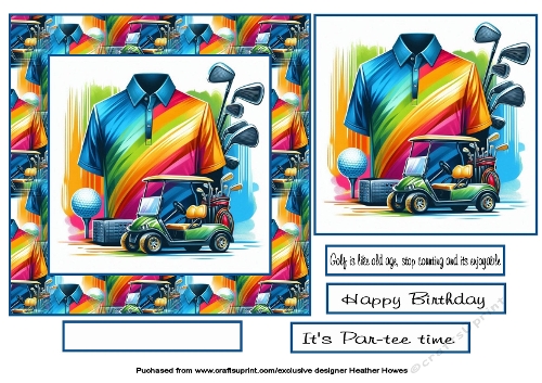 colourful golfer - CUP1365437_107 | Craftsuprint