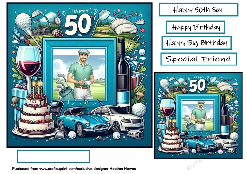 50th male golf birthday - CUP1366076_107 | Craftsuprint